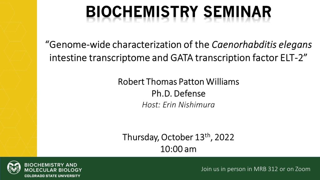 Defense – “Genome-wide characterization of the Caenorhabditis elegans ...